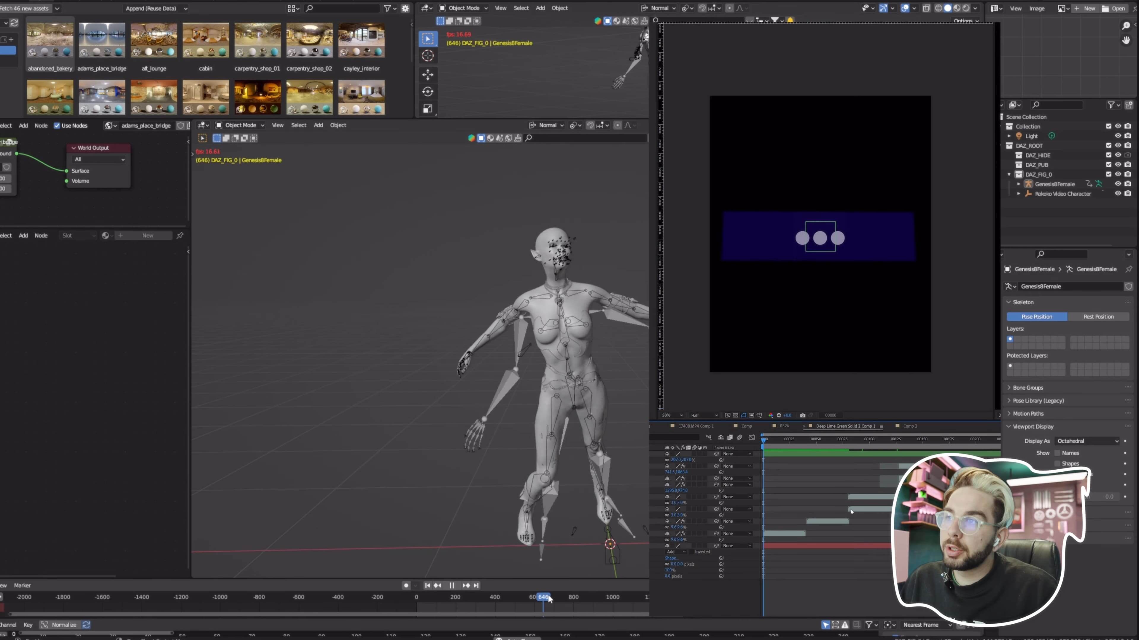Create an animation render masterpiece: follow Dimitar Drew's mocap, retargeting, DAZ 3D ...